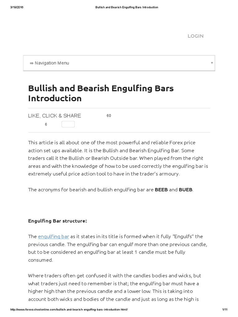Bullish and Bearish Engulfing Bars Introduction | PDF | Market Trend | Financial Markets