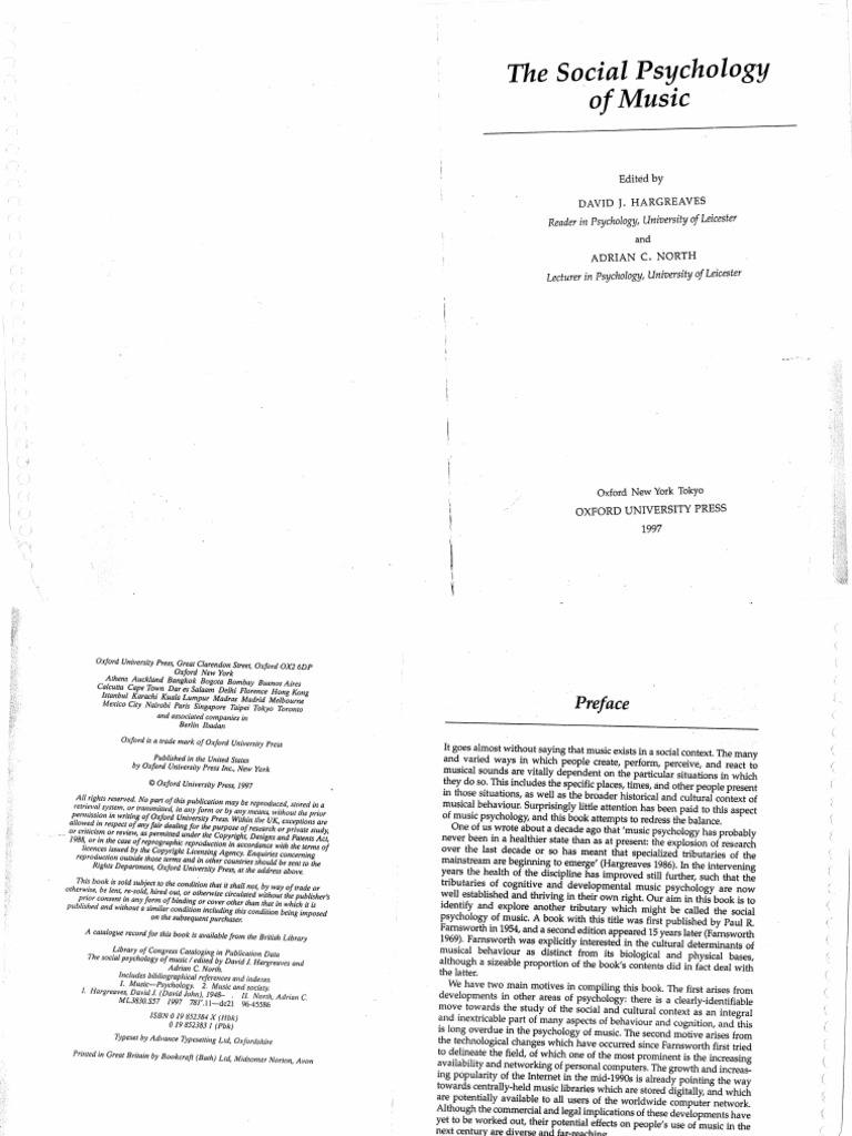 Hargreaves North-Social Psychology of Music | PDF