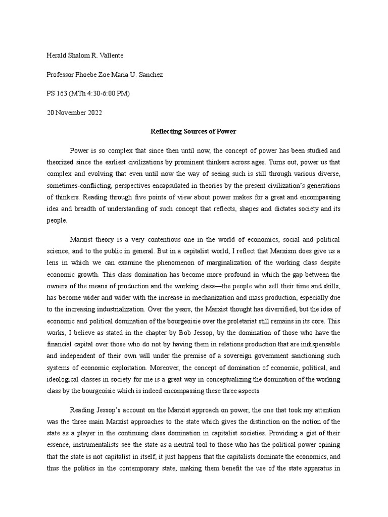 Vallente - Sources of Power Reflection | PDF | Émile Durkheim | State ...