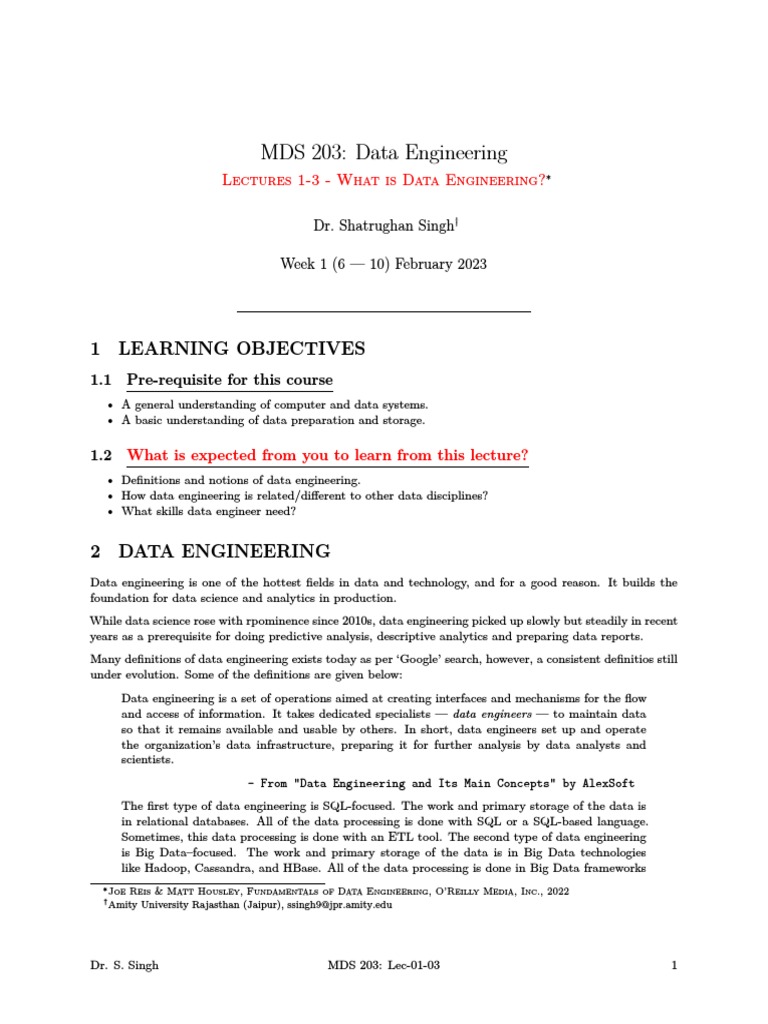 DE Week-1, Lecture | PDF | Data | Cloud Computing