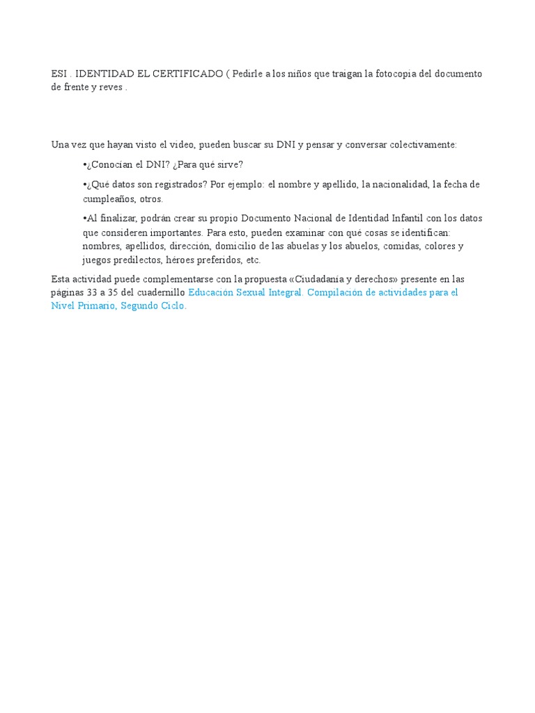 Esi Documento de Identidad | PDF