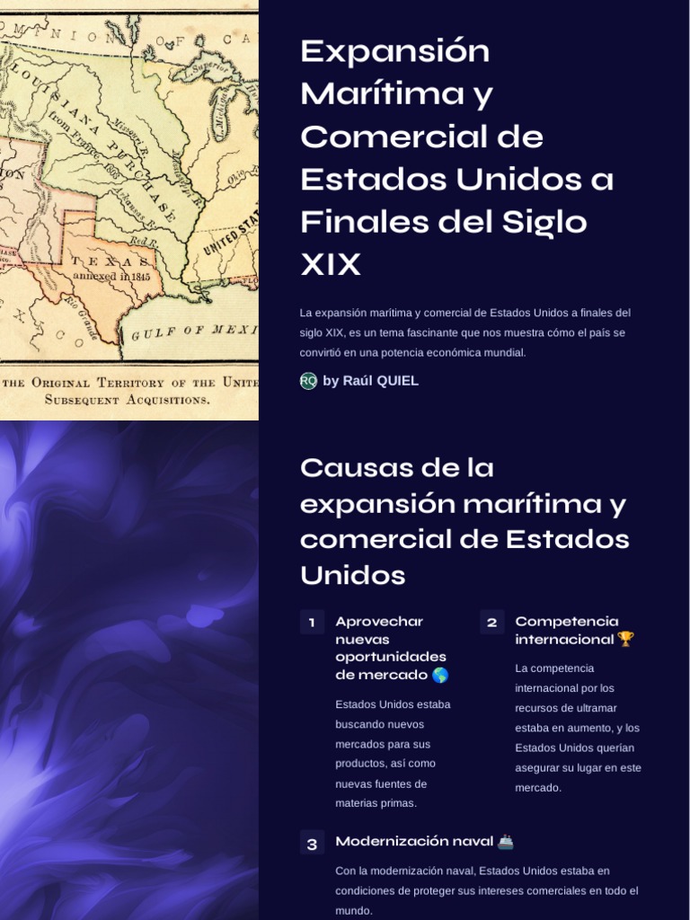 Expansion Maritima y Comercial de Estados Unidos A Finales Del Siglo ...