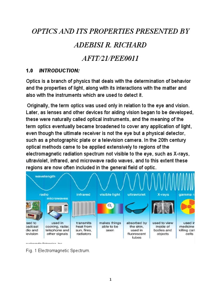 Optics and Its Properties | PDF | Science & Mathematics | Computers