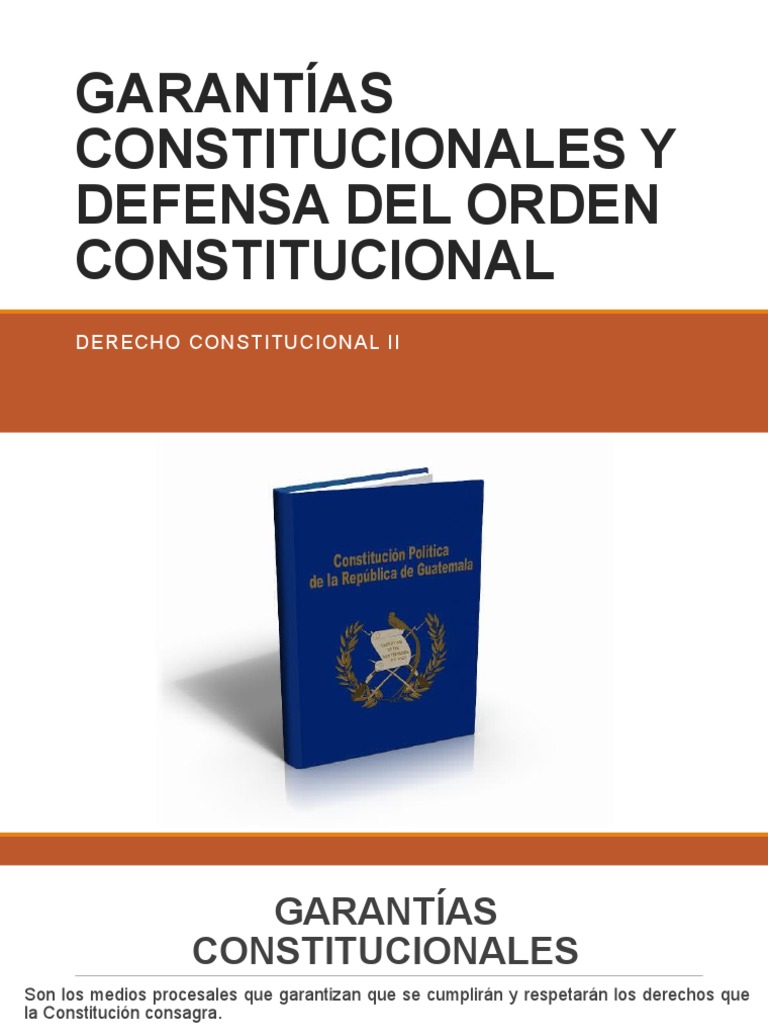 7-Garantías Constitucionales y Defensa Del Orden Constitucional | PDF | Justicia | Crimen y ...