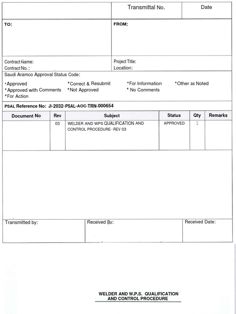 Welder and Wps Qualification Control Procedure | PDF | Welding ...