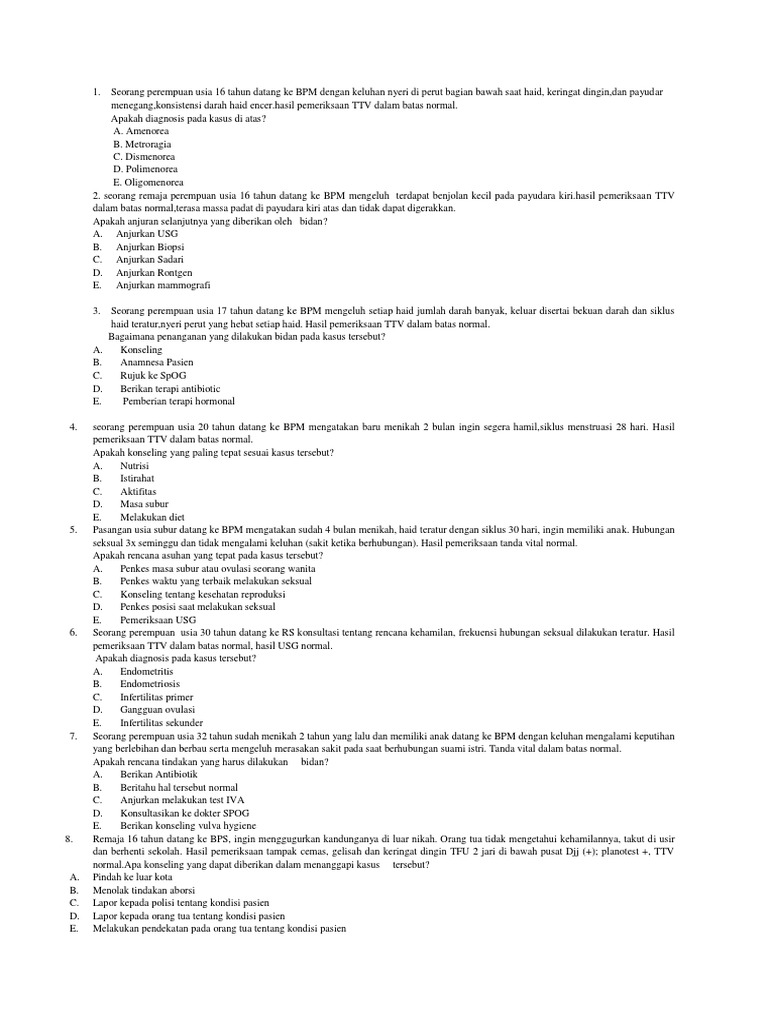 Soal Kespro KB Part 1 | PDF