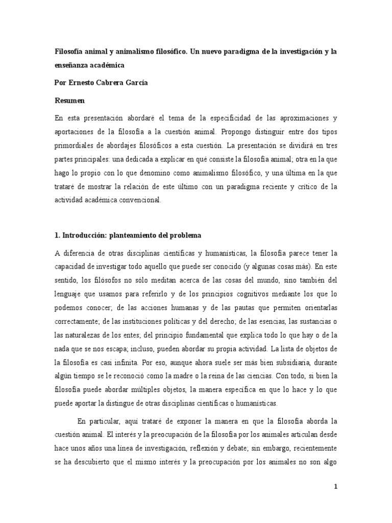 Filosofía Animal y Animalismo Filosófico | PDF | Ontología | Moralidad