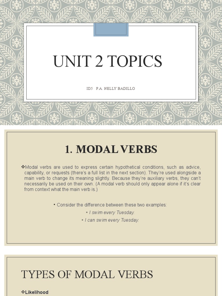 U2 Topics Modal Verbs | PDF | Verb | Grammatical Tense