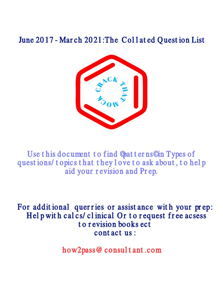 The GPHC Question List Jun17-Mch21 | PDF | Drug Overdose | Prescription ...
