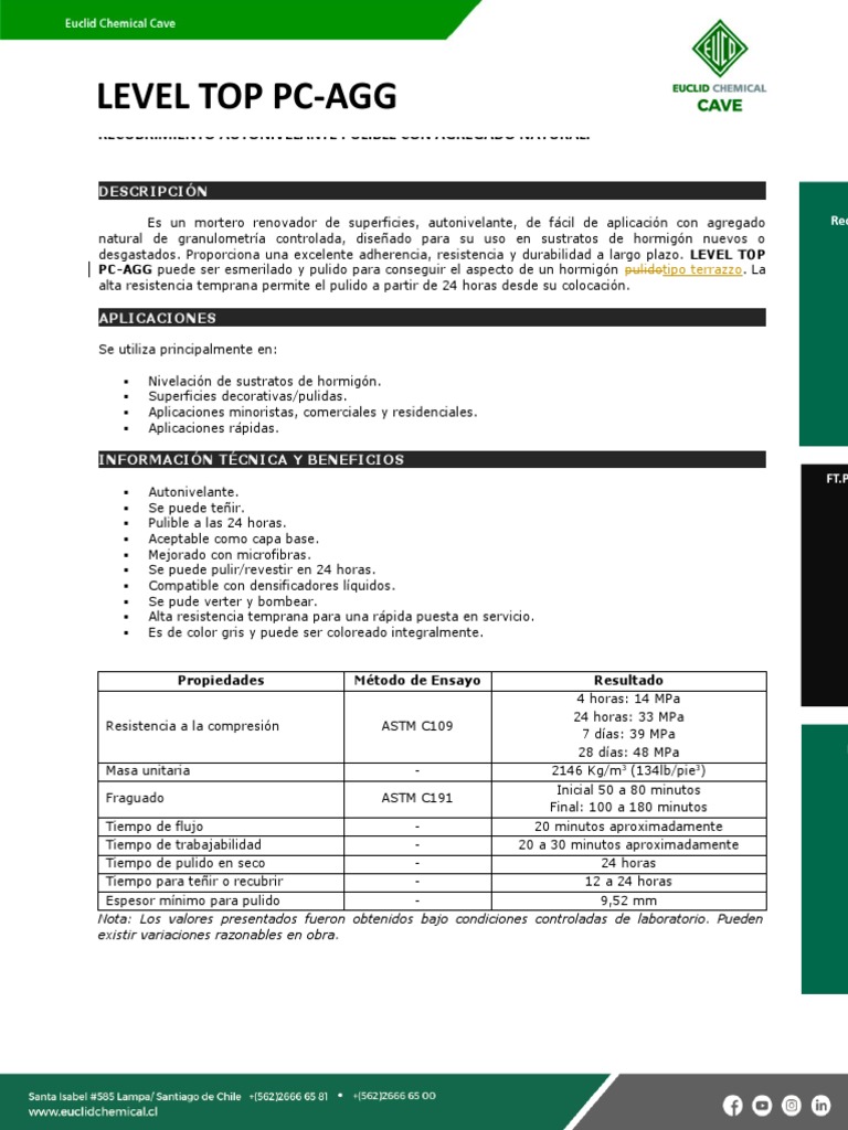 FT - Pc.co.636 Level Top Pc-Agg V01 (213523) | PDF | Hormigón | Agua
