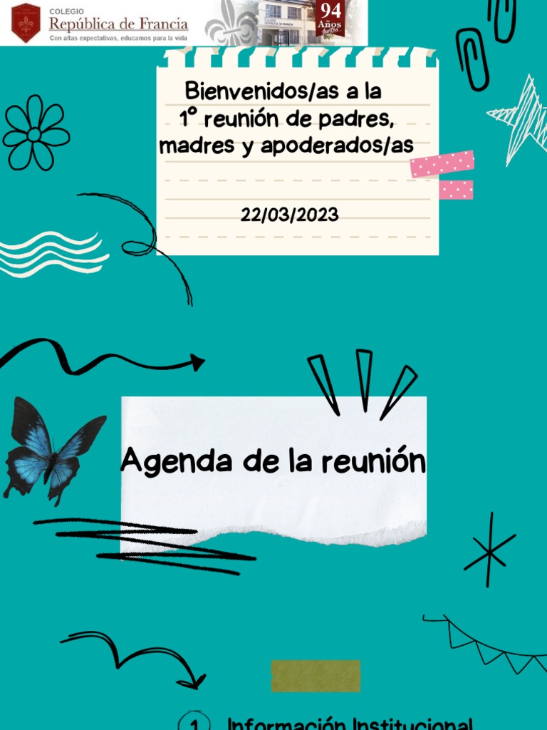 Bienvenidos As A La 1° Reunion de Padres Madres y Apoderadosas | PDF ...