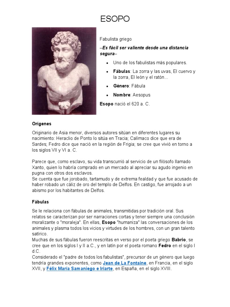 ESOPO | PDF | Esopo | Fábula