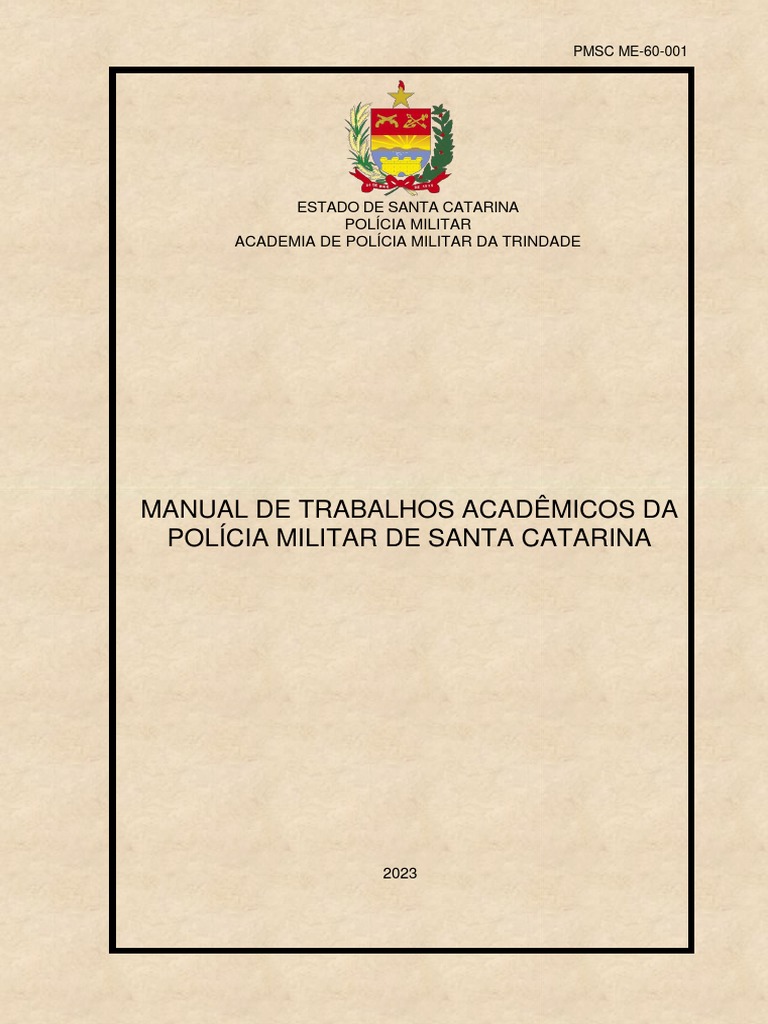 Manual de Trabalhos Acadêmicos Da PMSC (PMSC ME-60-001) | PDF | Science ...