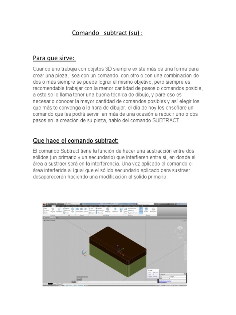 Imforme Comando Subtract | PDF