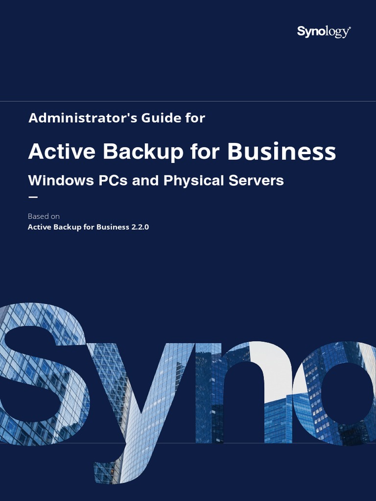 Synology ABB Admin Guide Windows PC PS Enu | PDF