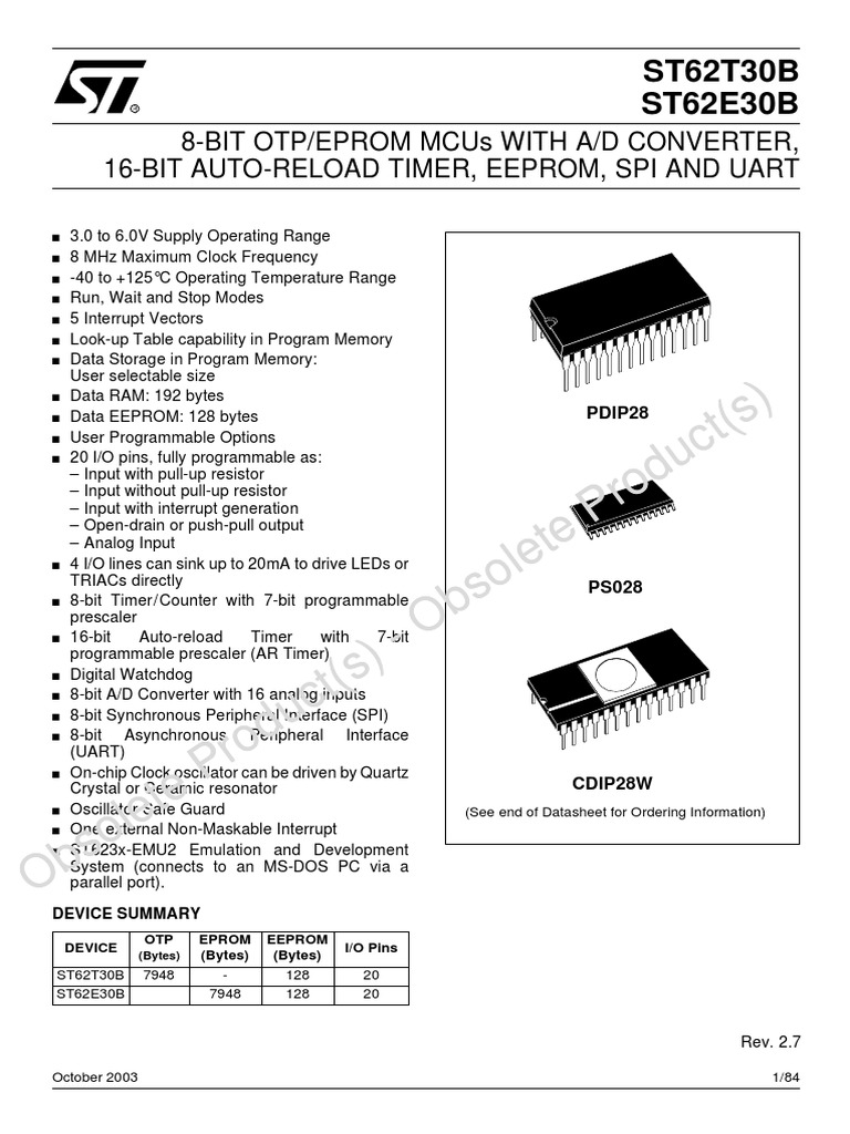 CD00018962 57108 | PDF | Read Only Memory | Microcontroller