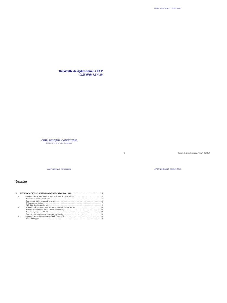 Abap Training Introduction Pdf Sql Programación