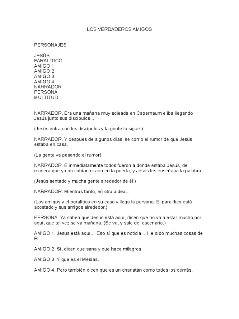 Los Verdaderos Amigos Pdf Jesús