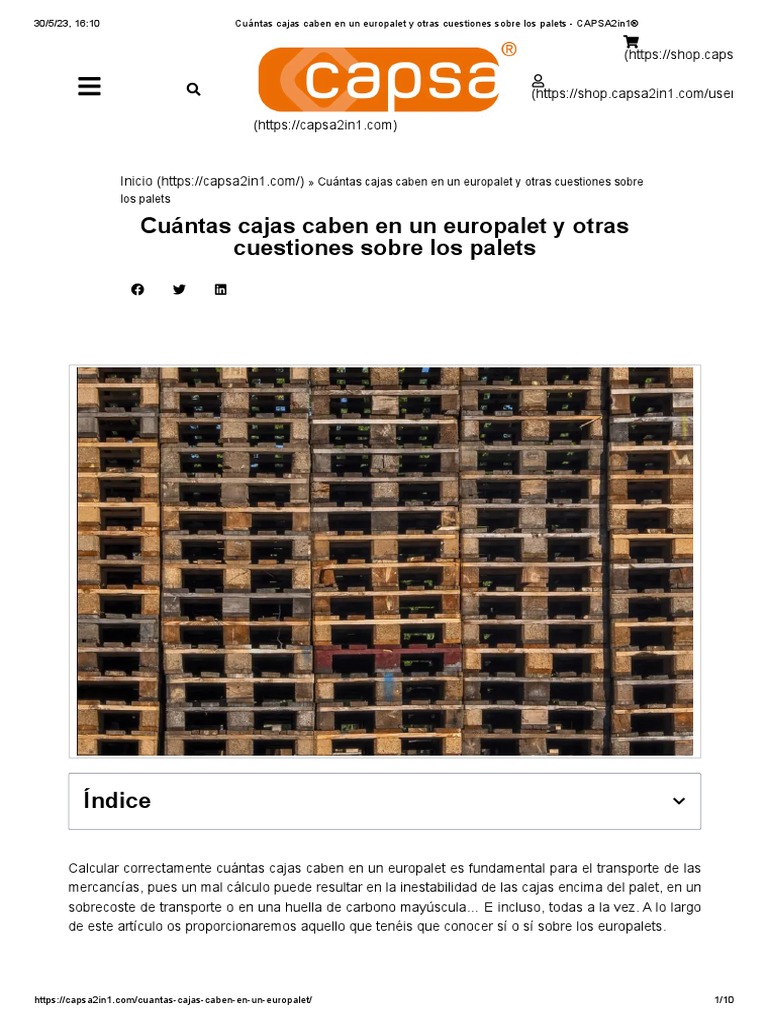Cuántas Cajas Caben en Un Europalet y Otras Cuestiones Sobre Los Palets ...