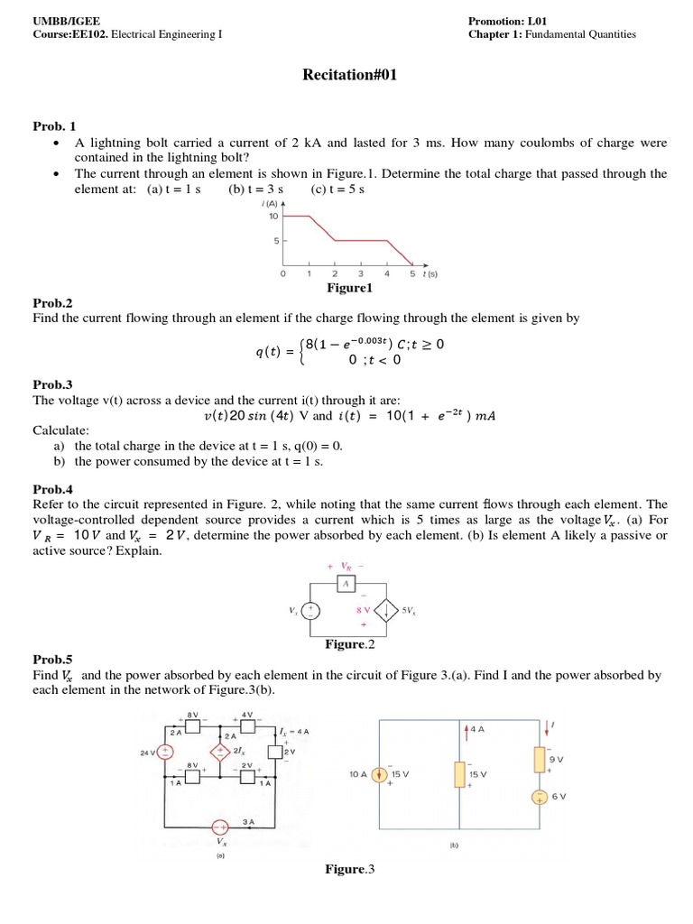 2 - Recitation 1 | PDF | Resistor | Electrical Resistance And Conductance