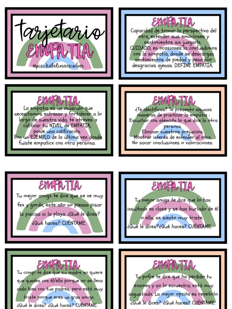 Tarjetario Empatia PDF | PDF | Empatía