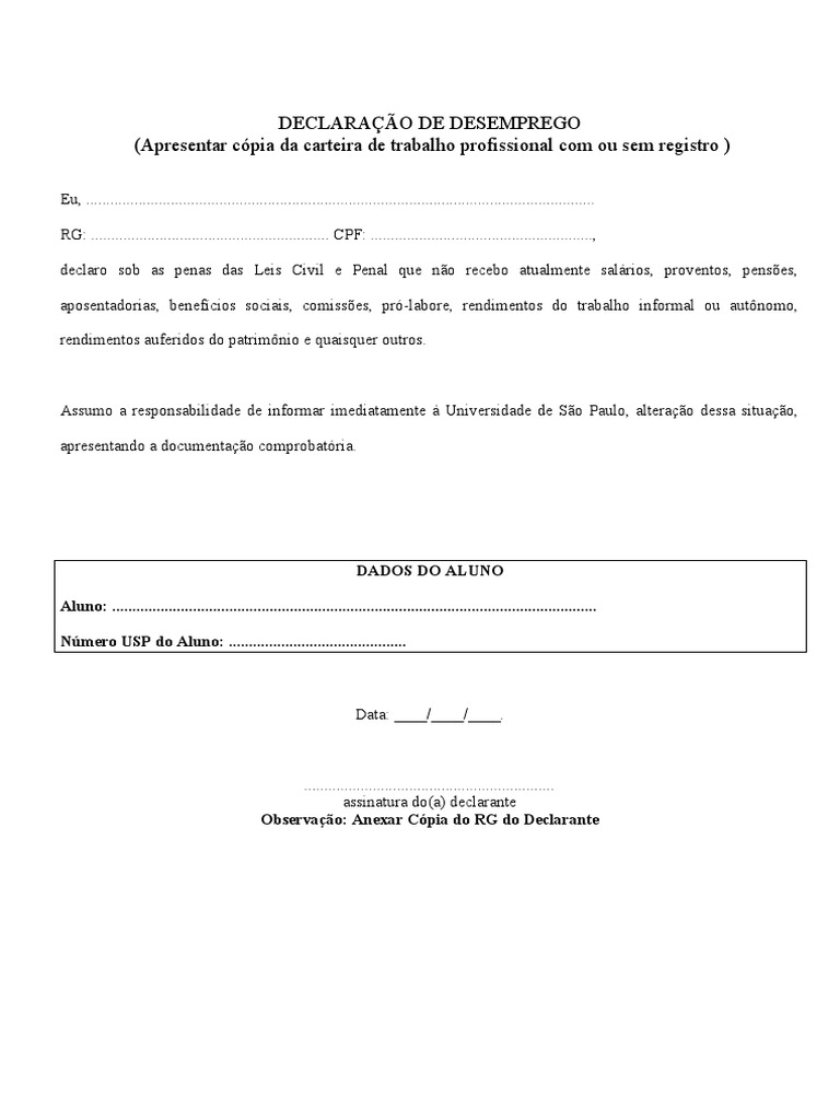 Modelos de Declaracoes | PDF