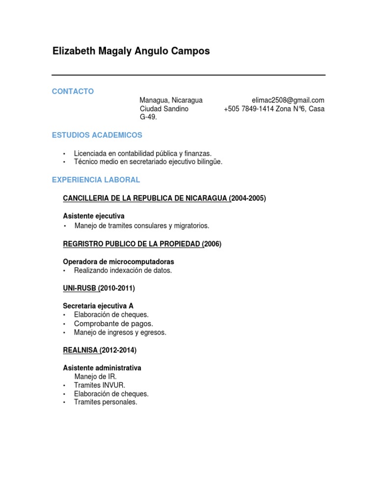 CV Elizabeth Magaly Angulo Campos PDF | PDF