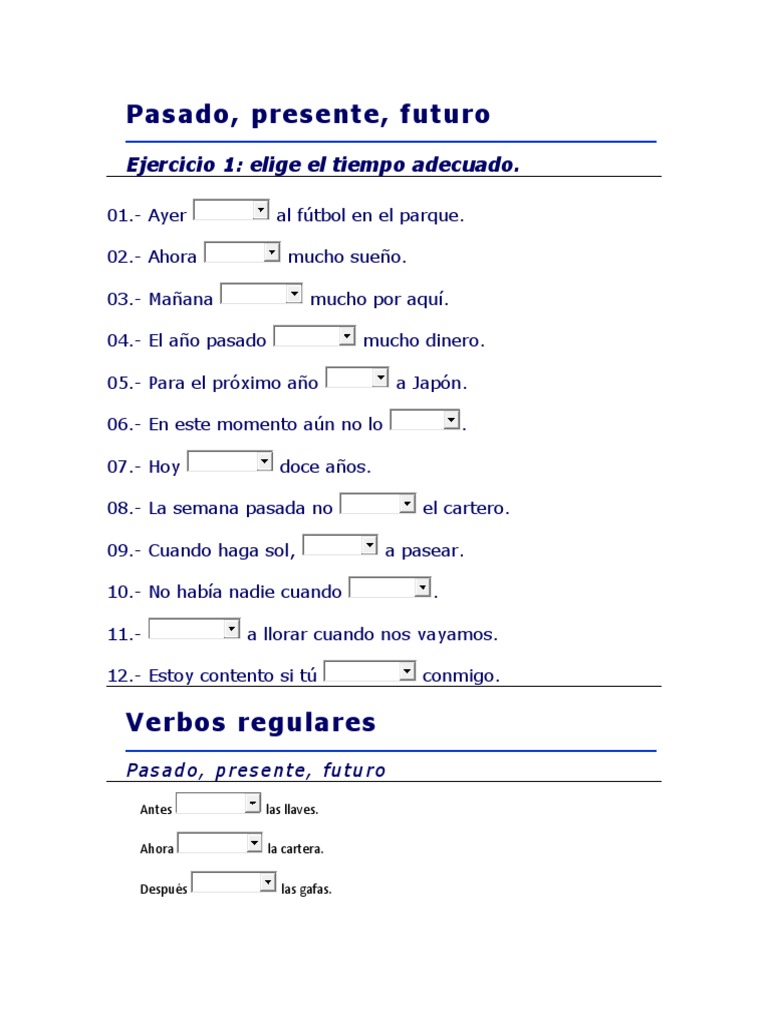 Conjugación Verval - Grado 8º Lenguaje | PDF