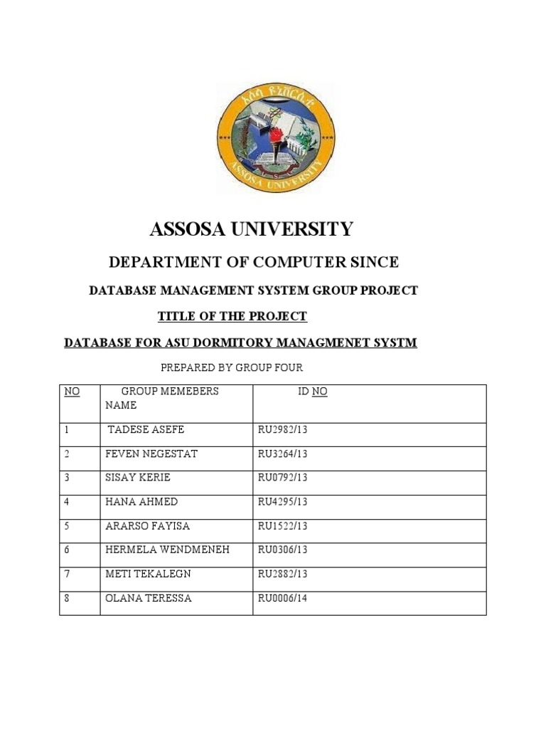 DB Project33 (AutoRecovered) | PDF | Dormitory | Databases