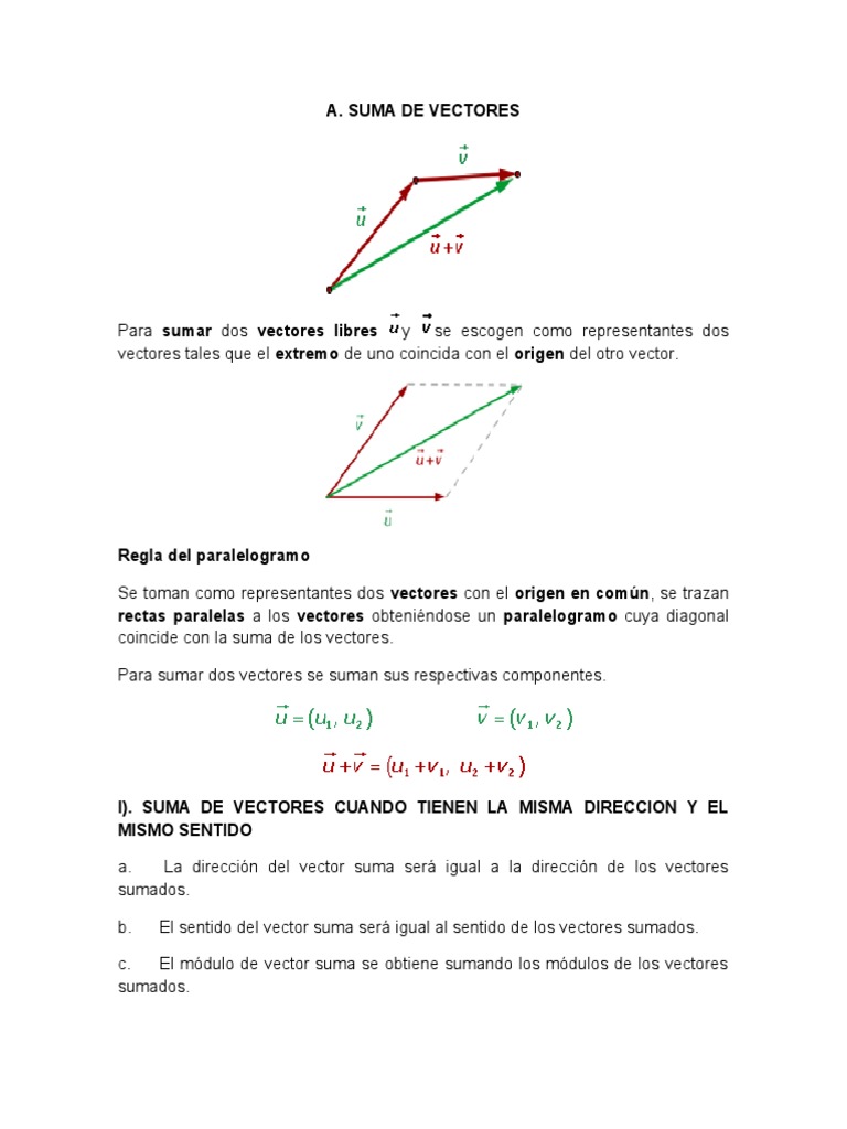 Suma de Vectores | PDF | Espacio vectorial | Vector Euclidiano