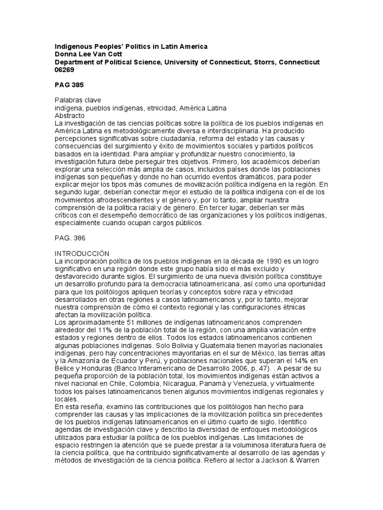 T. VAN COTT 2010 Indigenous Peoples | Descargar gratis PDF | America ...
