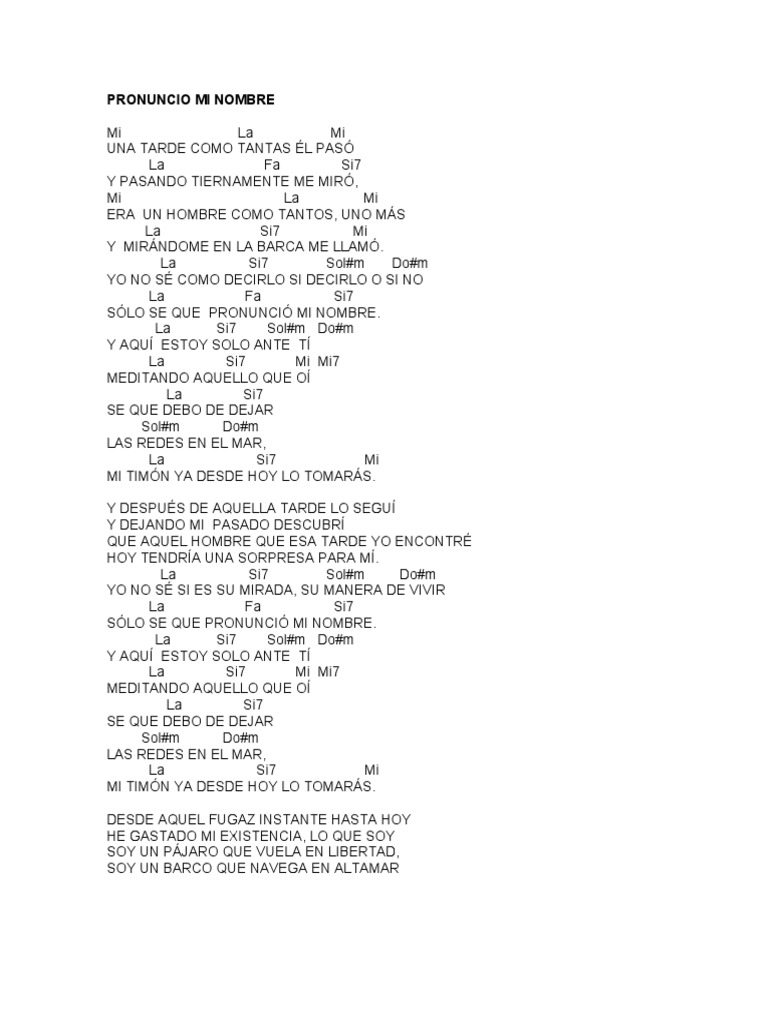 PRONUNCIO MI NOMBRE (Mi) | PDF