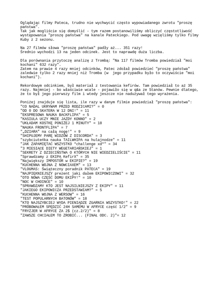 Prosze Pans Twa Final | PDF