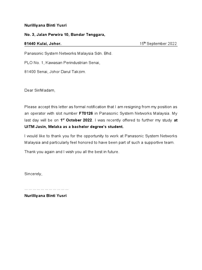Surat Resign | PDF