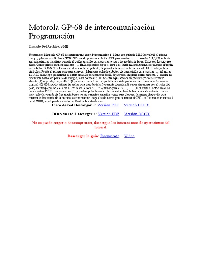 Motorola GP68 OJOOOOO | PDF | Informática