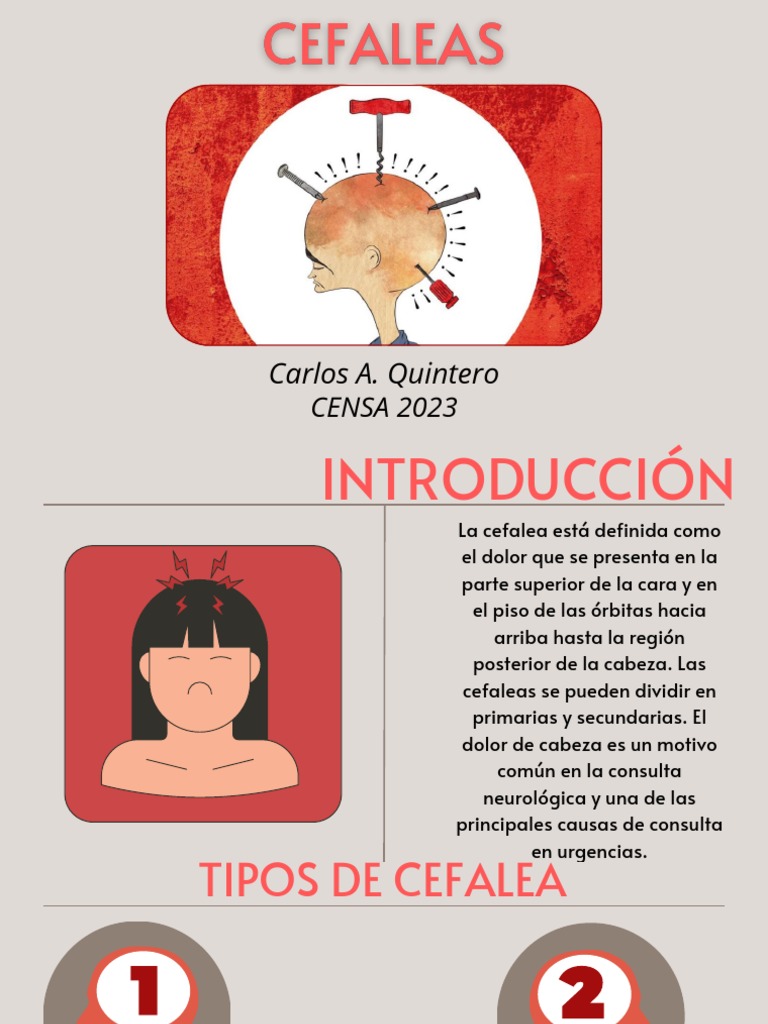 Guía de Cefaleas y Banderas Rojas | PDF | Dolor de cabeza | Síntomas y ...