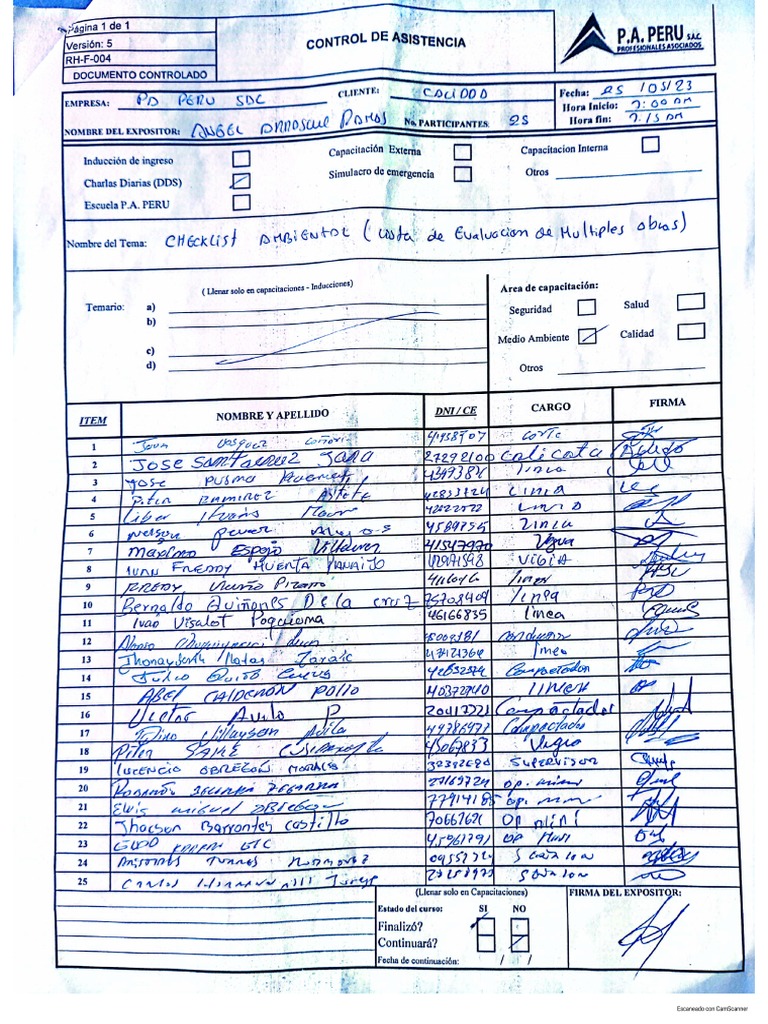 Checklist Ambiental | PDF