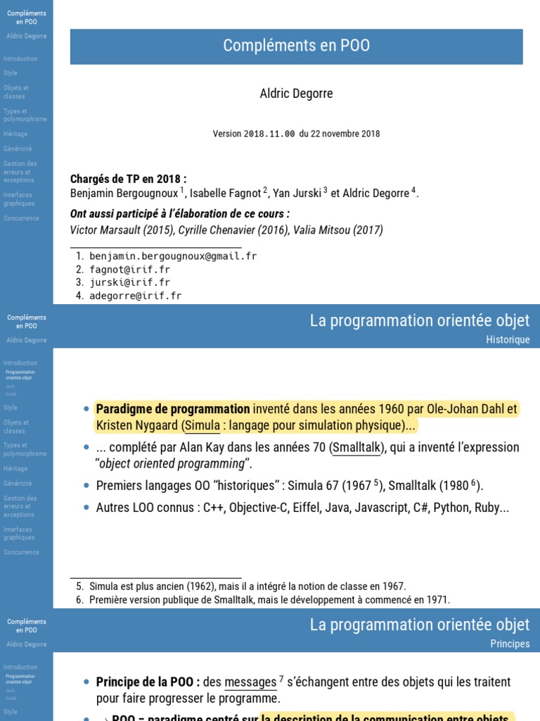 Cours POO et Java par Aldric Degorre | PDF