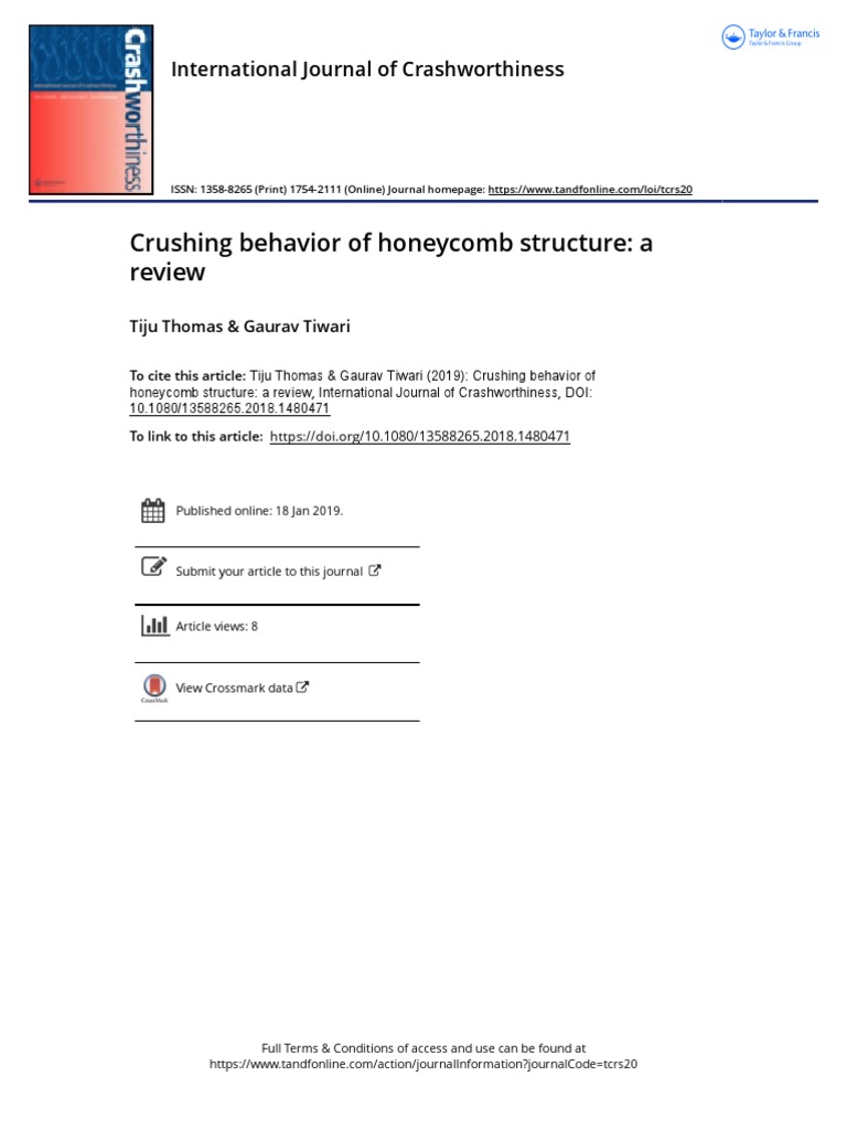 Crushing Behavior of Honeycomb Structure: A Review: International Journal of Crashworthiness ...