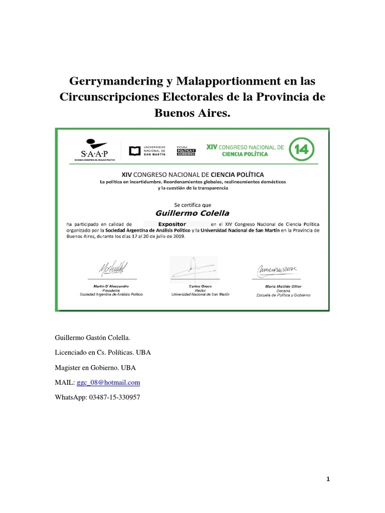 Gerrymandering y Malapportionment en Las Circunscripciones Electorales ...