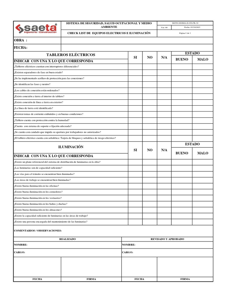 Inspeccion de Tableros Electricos | PDF