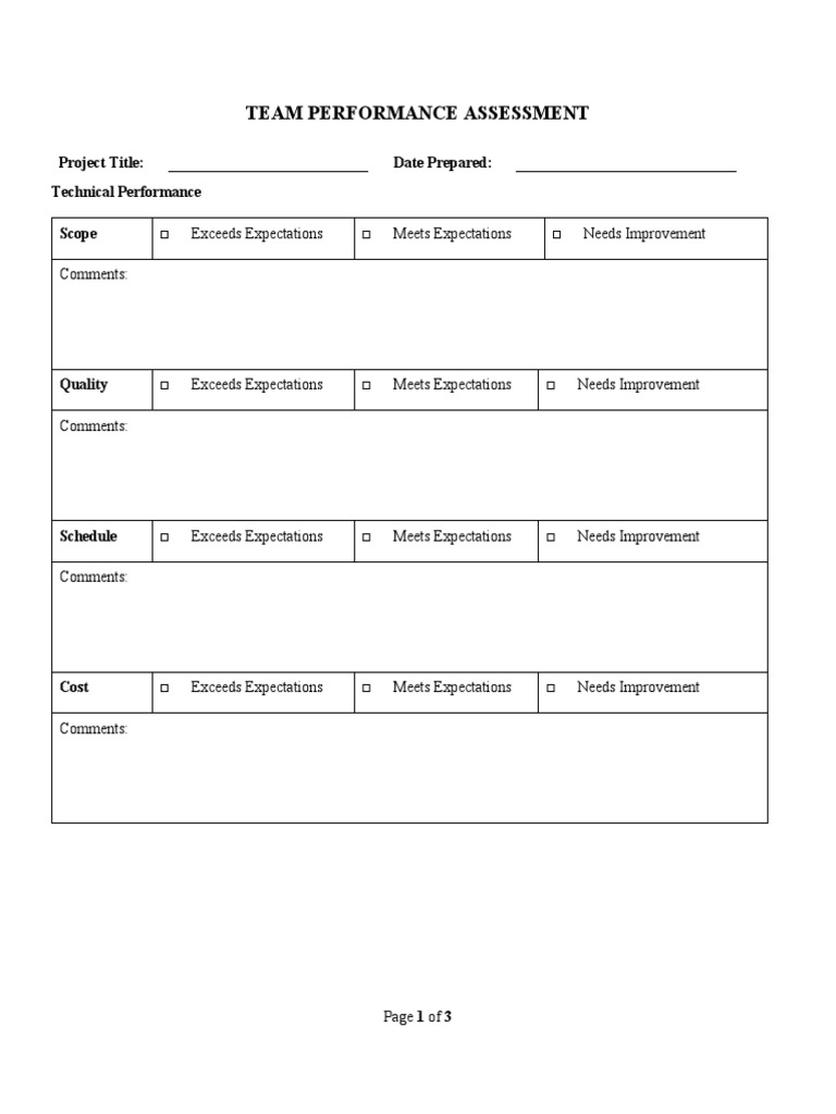 Team Performance Assessment | PDF