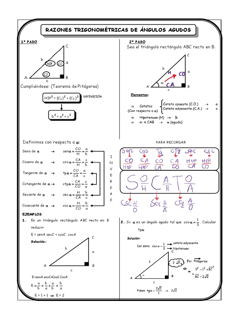 Razones Trigonométricas | PDF | Funciones trigonométricas | Trigonometría