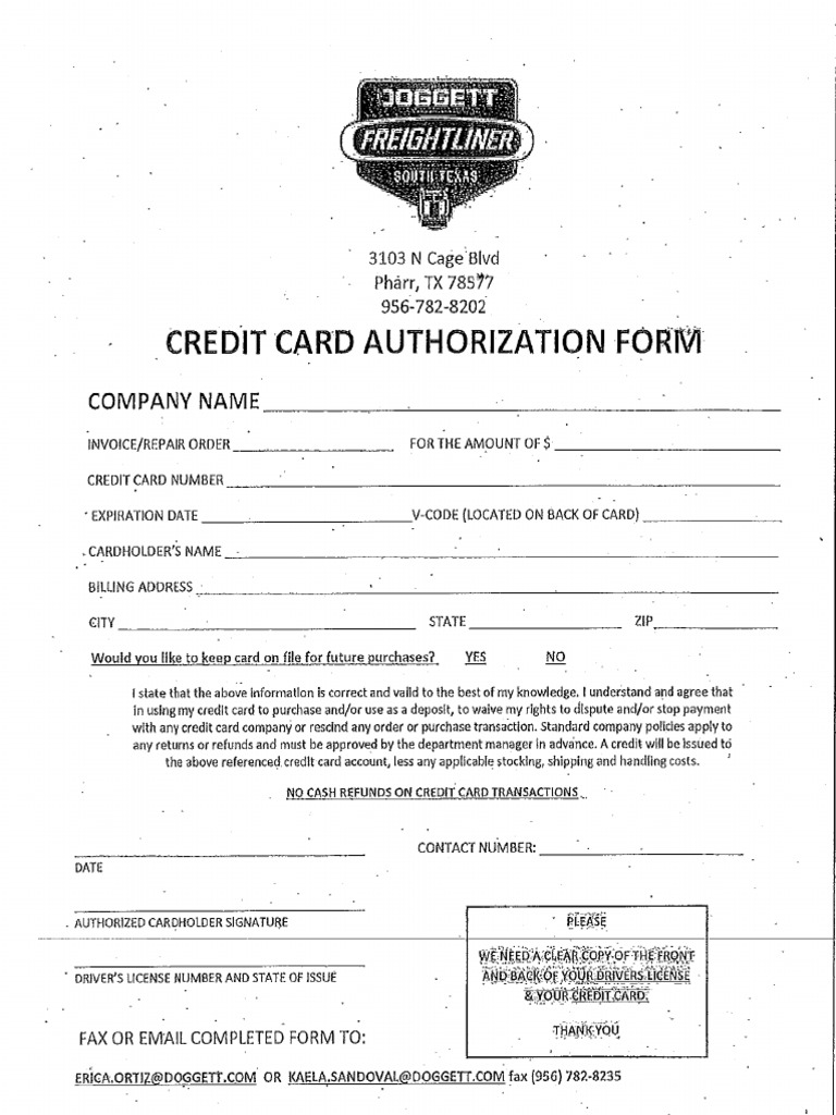 CC Card Form | PDF
