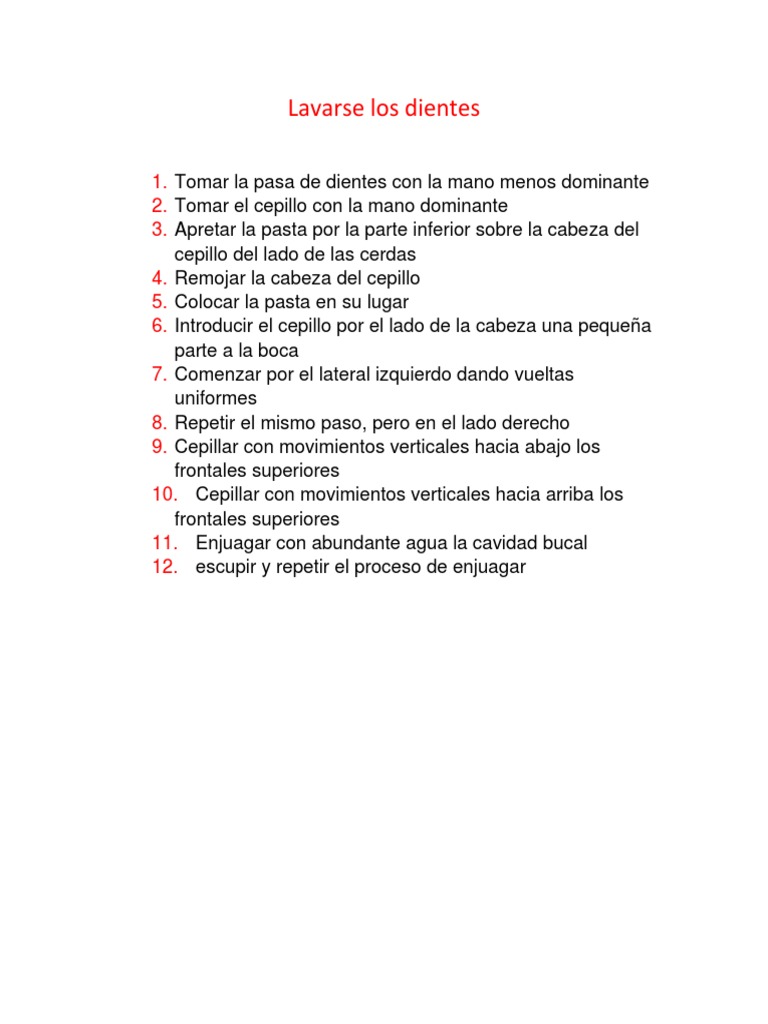 Lavarse Los Dientes Algoritmo PDF