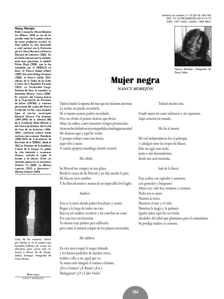Mujer Negra - Nancy Morejón - Poesía | PDF