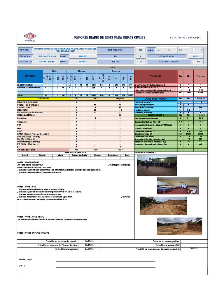 Reporte Diario SSMA | PDF