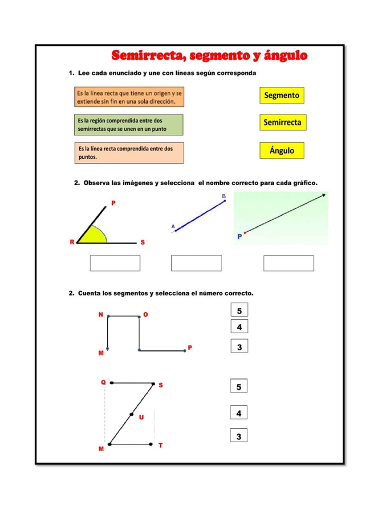Semirrecta, Segmento y Angulo | PDF