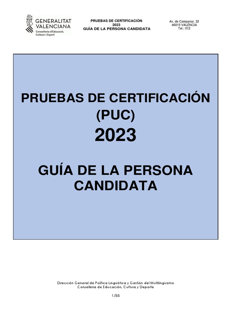 Guia - Candidato Eoi Certificacion | PDF | Ciencia cognitiva | Comunicación humana
