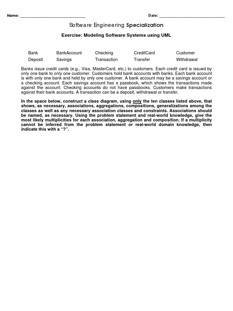 Tutorial 2 Class Diagram Exercise 2 | PDF